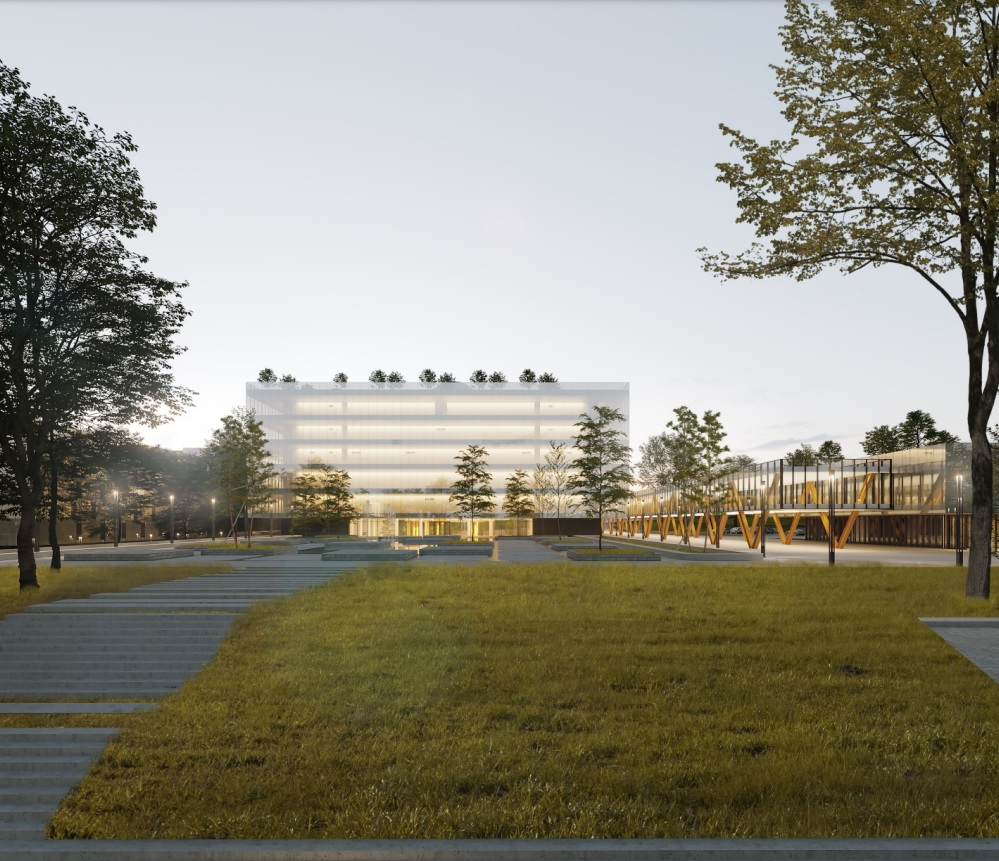 Campus cu centre de cercetare, piață urbană, bază sportivă și cămin ...