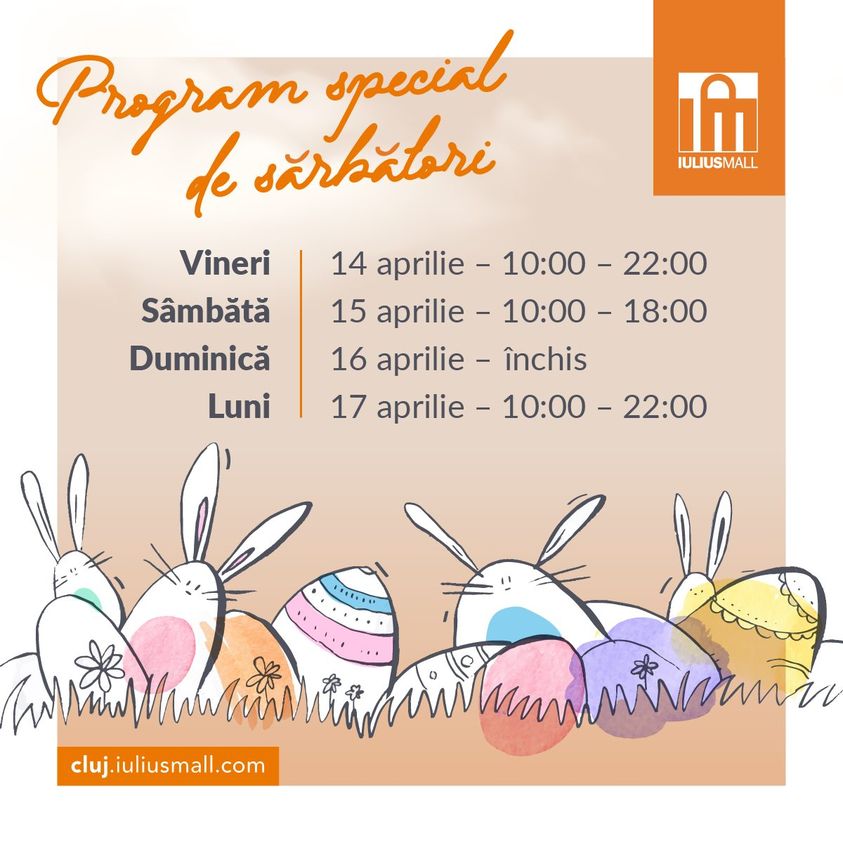 Iulius Mall Cluj, deschis în a doua zi de Paște – vezi care este programul Cinema City și Auchan (P)