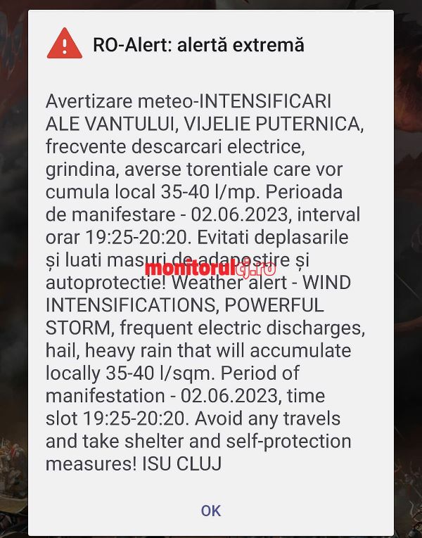 Mesaje Ro-Alert emise în Cluj-Napoca! COD PORTOCALIU de furtună în mai ...