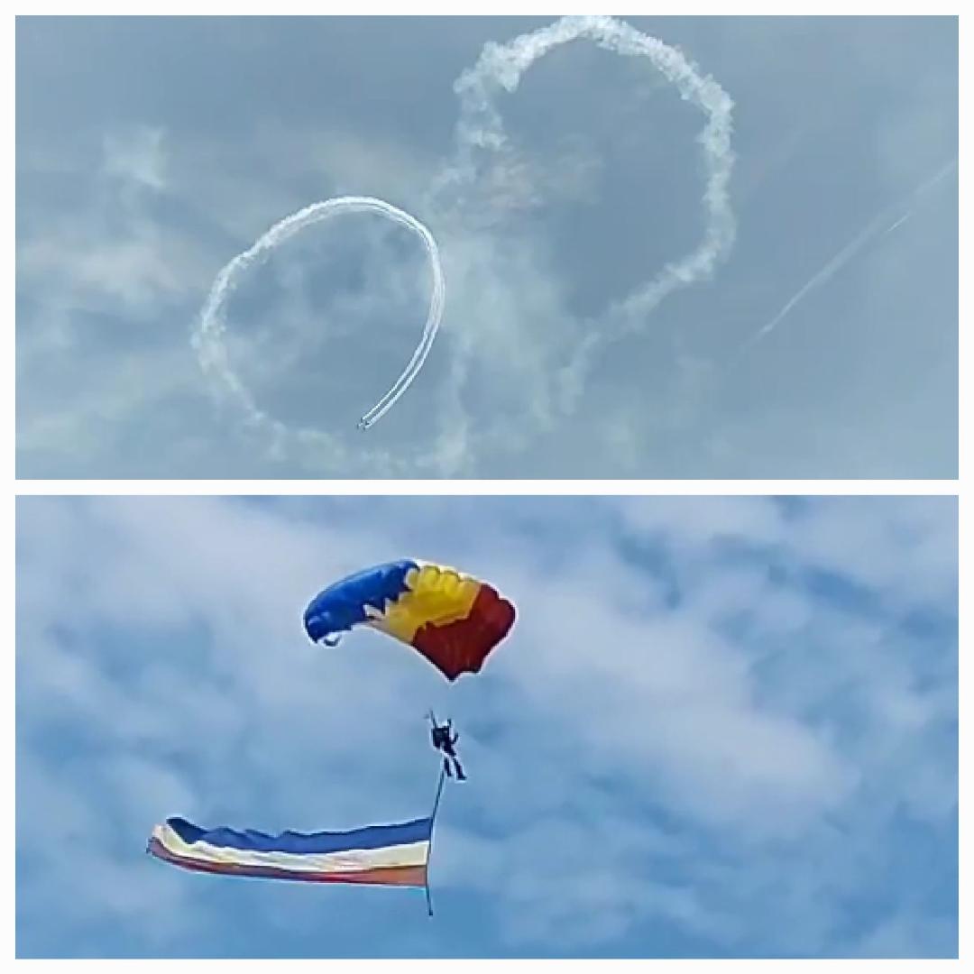 Piloții au „desenat” inimi pe cer la Dezmir. VIDEO