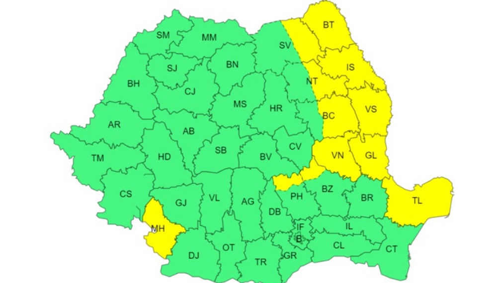 VREME CIUDATĂ în România. Cod galben de vânt puternic în unele zone ...