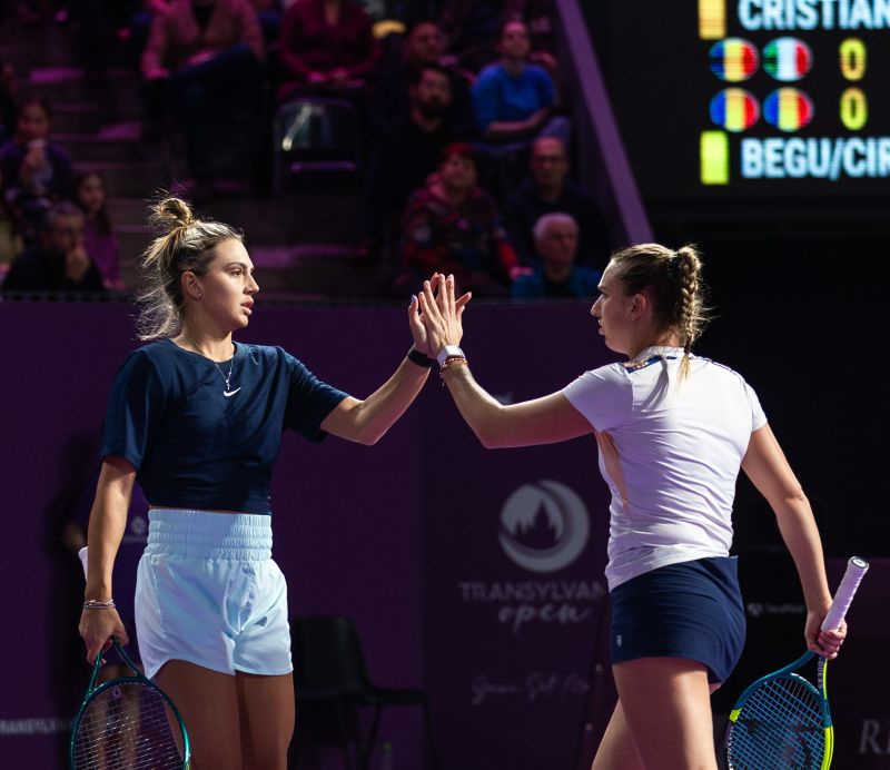 Jaqueline Cristian și Angelica Moratelli, în semifinalele probei de dublu de la Transylvania Open