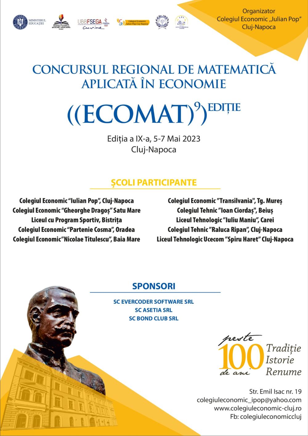 Clujul a găzduit la Colegiul Economic „Iulian Pop" Concursul Regional de Matematică aplicată în ...