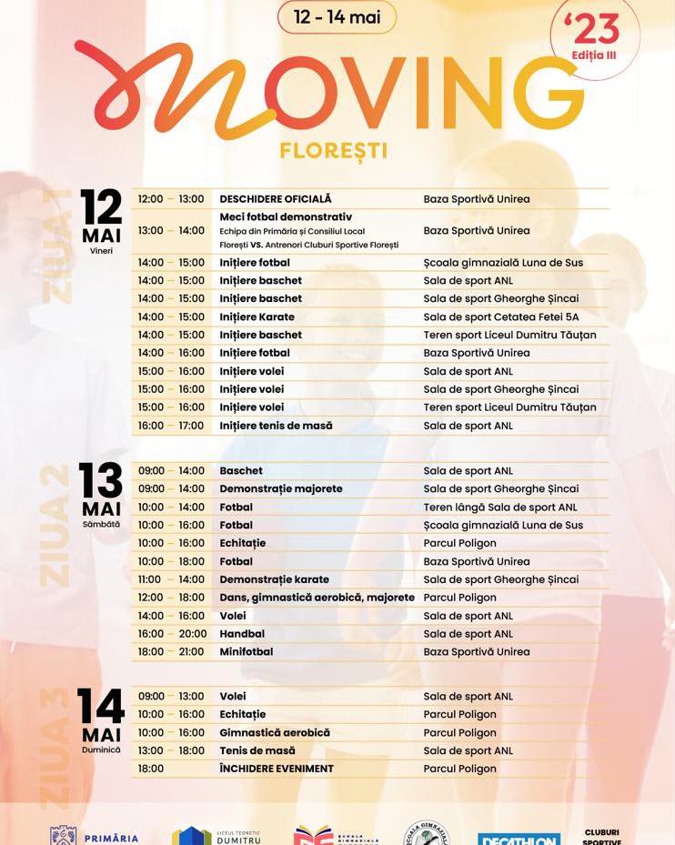 A început Moving Florești! Pivariu: „Este o adevărată bucurie să fiu înconjurat de tineri ...