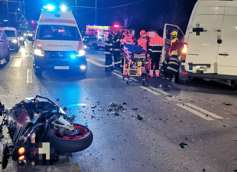Cum s-a produs accidentul rutier de pe strada Traian Vuia, soldat cu rănirea unui motociclist ...