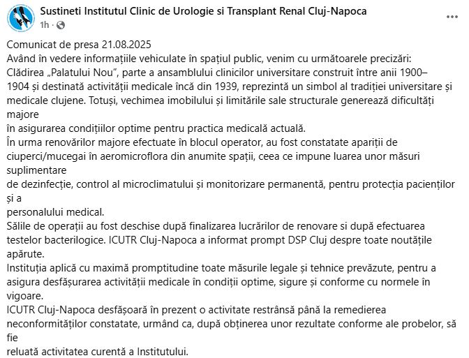 Culturi cu Candida Auris și Aspergillus, depistate în cadrul lucrărilor ...